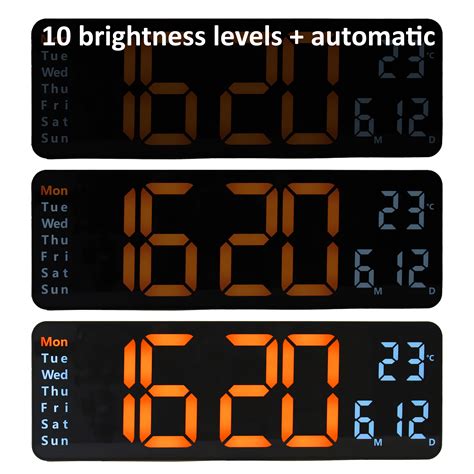 Opis Clock 1 Xl 13 1 Orange And White Digital Wall Clock Extra Large Digital Wall Clock