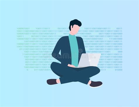 program coding man with laptop programmer stock vector illustration