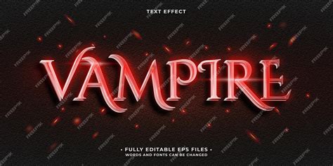 Premium Vector Vampire Text Effect Editable Eps Cc