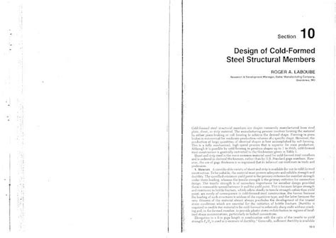 Pdf Design Of Cold Formed Steel Structural Members Dokumen Tips