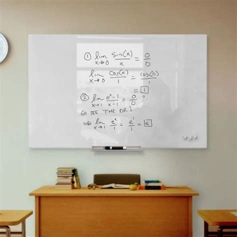 White Aluminium Glass Writing Board For School Board Size 12x24 Inch