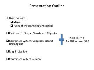 Introduction To MAPS Coordinate System And Projection System PPTX
