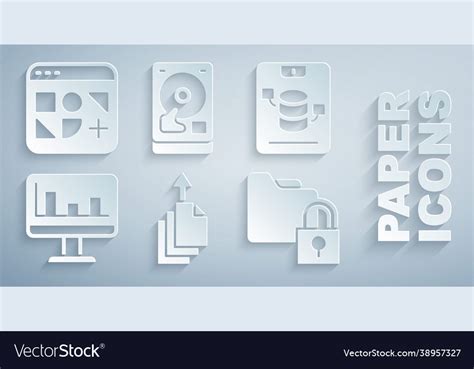 Set Data Export Server Data Web Hosting Royalty Free Vector