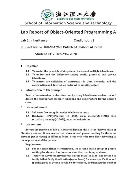 lab report 2 inheritance pdf class computer programming