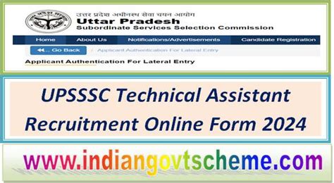 Upsssc Technical Assistant Recruitment Online Form 2024 Indian Govt