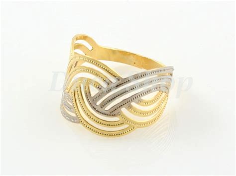 Inel Placat Cu Aur Galben Si Alb 18k Cod 280