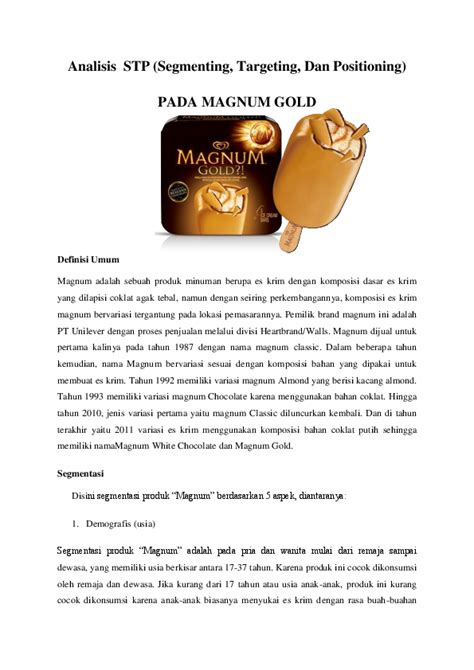 Doc Analisis Stp Segmenting Targeting Dan Positioning Pada Magnum