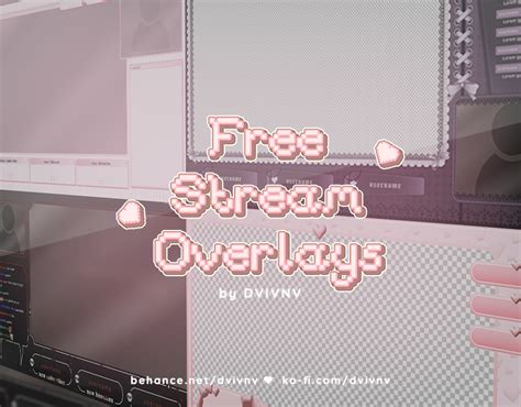 Cute Aesthetic Twitch Overlay Pink Pixel Twitch Overlay Free Pink