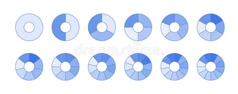 Fractions Pie Divided For Math Pie Chart Circle Template Segment Slice Set From 1 To 12