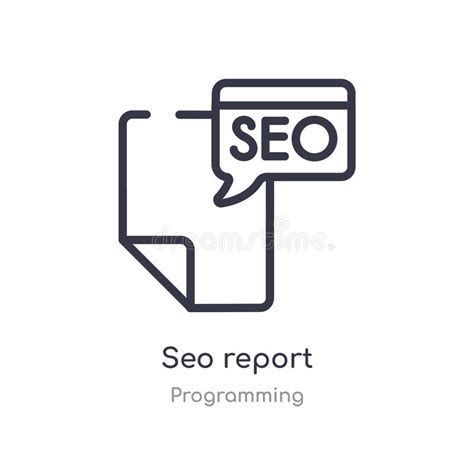 Icono Del Esquema Del Informe Del Seo Lnea Aislada Ejemplo Del Vector