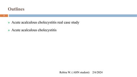 Acute Acalculous Cholecystitis Seminar Presentationpptx