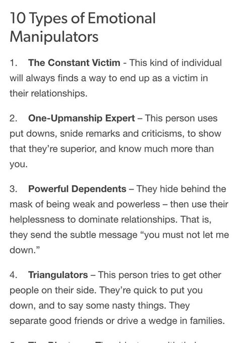 10 Types Of Emotional Manipulators Artofit
