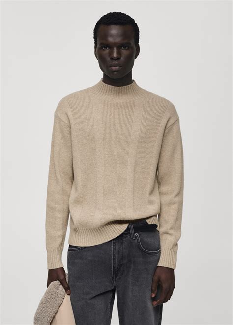 Knitted Sweater With Wool Structure Men Mango Usa