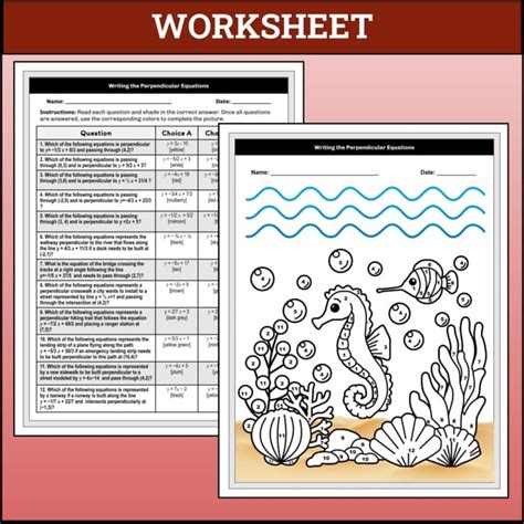 Teks A 2f Color By Number Writing The Perpendicular Equations By Markimatics