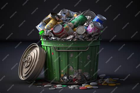 Premium Ai Image A Bin Filled With Sorted Recyclables For Recycling