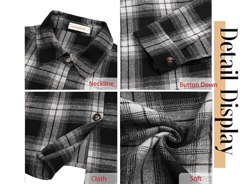Fantaslook Plaid Flannel Shirts For Women Oversized Long Sleeve Button