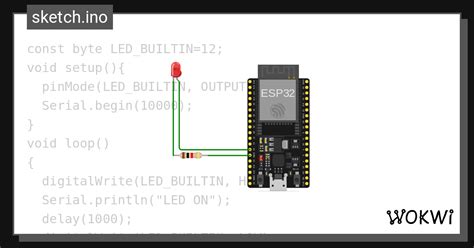 Led Blinking Wokwi Esp32 Stm32 Arduino Simulator