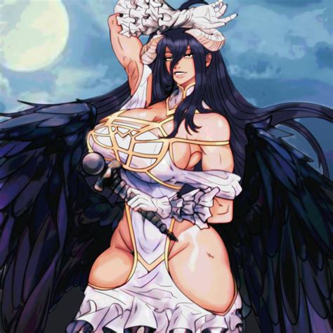 Rule 34 1girls Albedo Overlord Bare Arms Bare Shoulders Bare Thighs