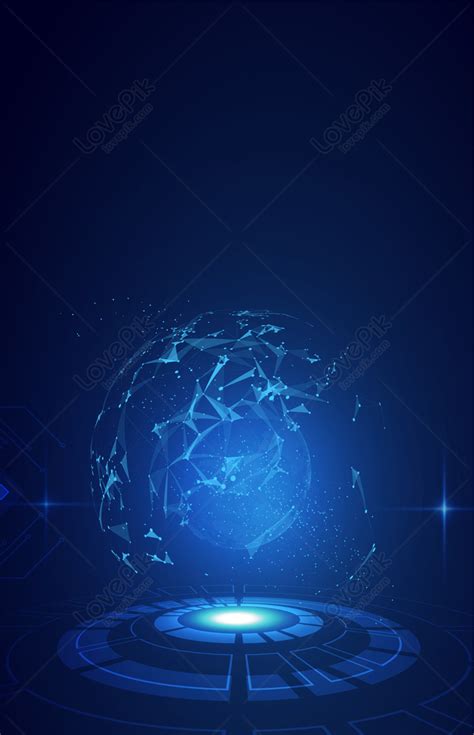Blue Minimalistic Tech Lines Background Download Free Poster
