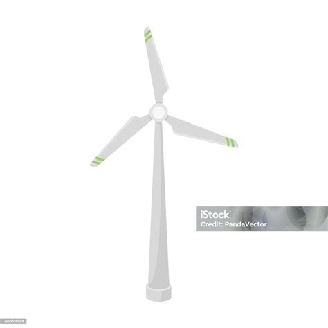 흰색 배경에 고립 된 만화 스타일에 바람 에너지 터빈 아이콘 바이오와 생태 심볼 주식 벡터 일러스트 레이 션 0명에 대한 스톡 벡터 아트 및 기타 이미지 Istock