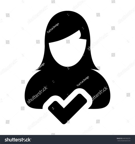 Check Mark Tick Icon Vector Female Stock Vector Royalty Free 449185270 Shutterstock