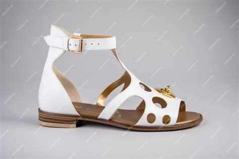 Premium Ai Image Trendy Sandals With Cutout Design And Metallic