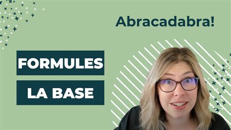 Formules Et Fonctions Excel La Base YouTube