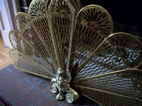 Writing Straight From The Heart Antique Brass Peacock Fireplace Screen