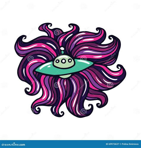 Spaceship Cartoon Doodle Illustration Stock Vector Illustration Of