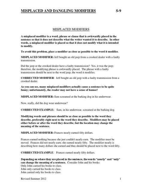 Modifying Phrases Pdf Sentence Linguistics Linguistics