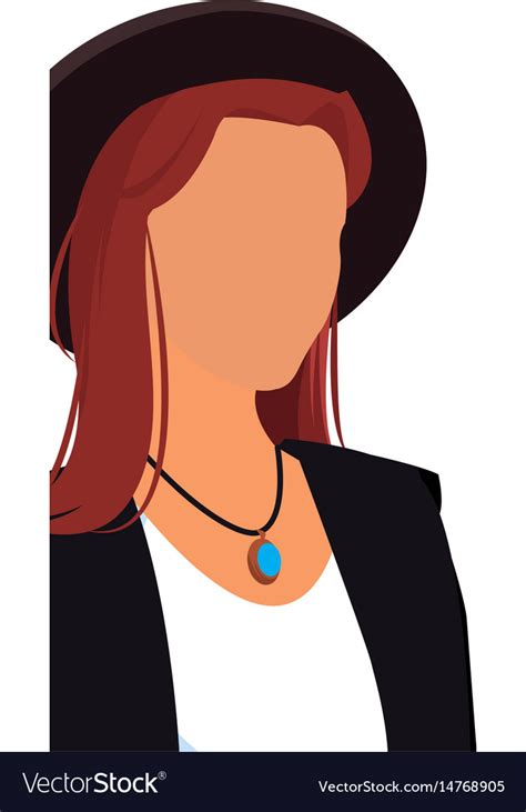 Fashionable Woman No Face Hat Design Royalty Free Vector