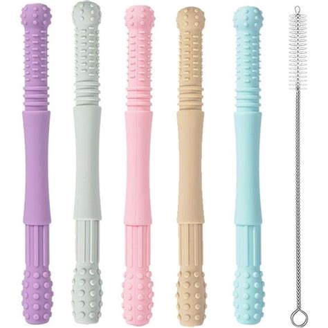 Hollow Teething Tubes 5 Pack Teething Tubes Food Grade Silicone