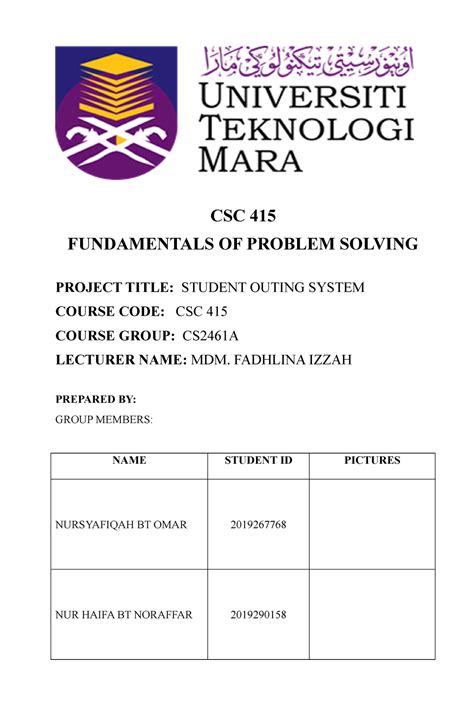 Example Final Project CSC415 Student Outing System CSC 415