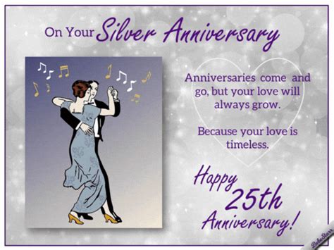 Silver Anniversary Wishes Free Milestones Ecards Greeting Cards 123