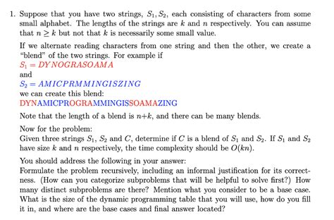 1 suppose that you have two strings si s2 each