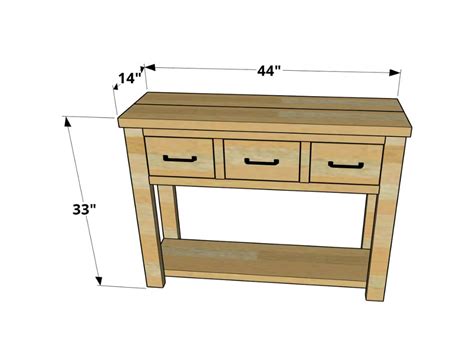 Entry Table Build Plan Console Table Plan Entryway Table Console