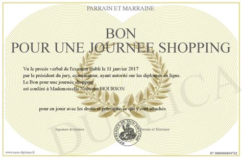 Bon Pour Une Journee Shopping