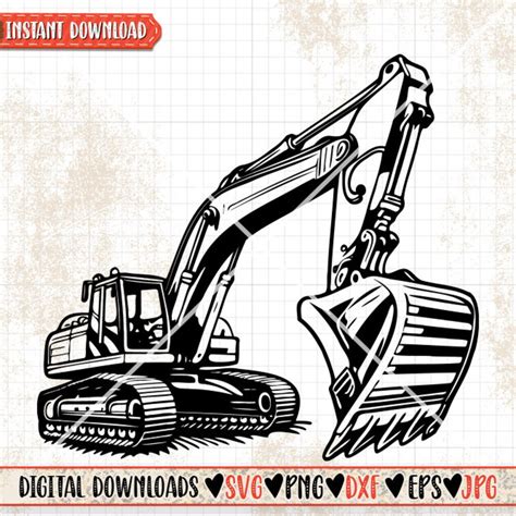 Excavator Svg Construction Dad Clipart Contractor Dxf Heavy Equipment Cutfile Machine