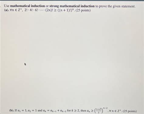 Solved Use Mathematical Induction Or Strong Mathematical