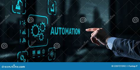 Man Clicks On 3d Virtual Screen Automation Optimization Of Business And Production Processes