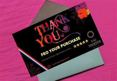 Tarjeta De Agradecimiento Personalizada Negocio Editable Etsy