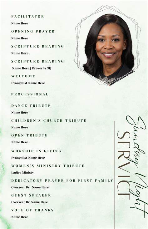 Pastor Appreciation Program Template Set For Canva Green Church