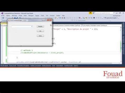 TD 1 DataSource Contrôle ComboBox WinForm YouTube