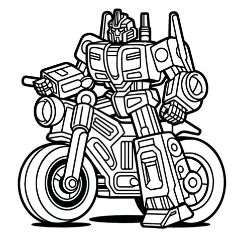 Coloring Robot Transformer Motorcycle Shape Free Drawing