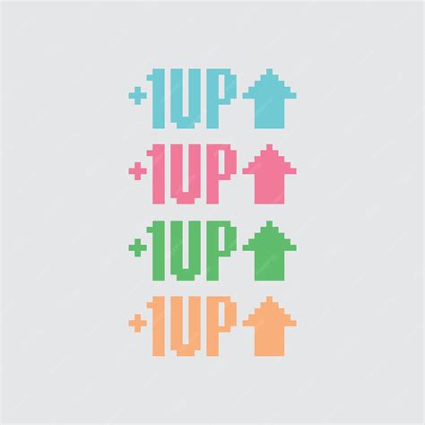 Premium Vector Pixel Art Level Up Colorfull