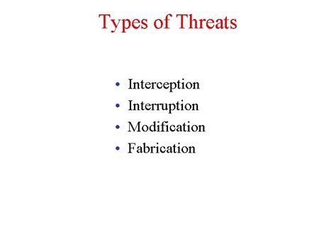 Security Chapter 8 Types Of Threats Interception Interruption