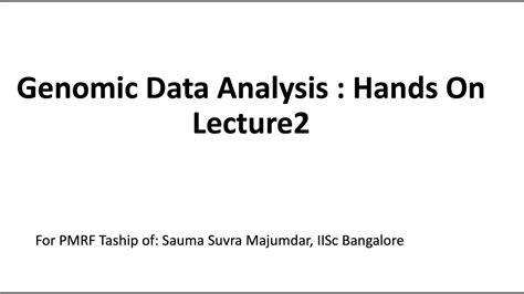 Genomic Data Analysis Hands Onlecture2 Youtube