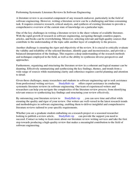 Performing Systematic Literature Reviews In Software Engineering Pdf Agile Software