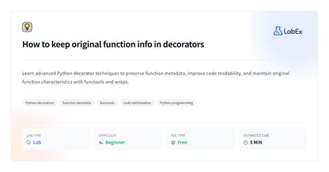 How To Keep Original Function Info In Decorators Labex