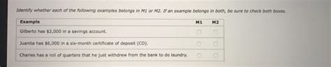 solved identify whether each of the following examples